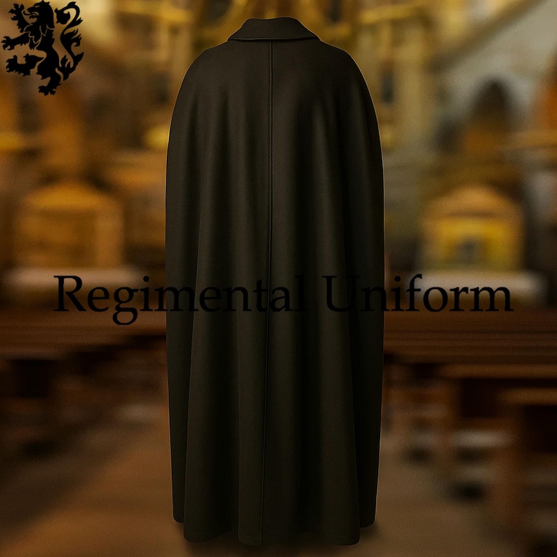 Clerical Cloak With Collar : Catholic Priest Monk Black Wool Vestments ...