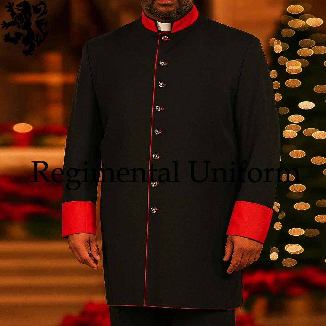 Bishop Clergy Jacket: Priest in Church Clerical Coat Olive Green Wool ...
