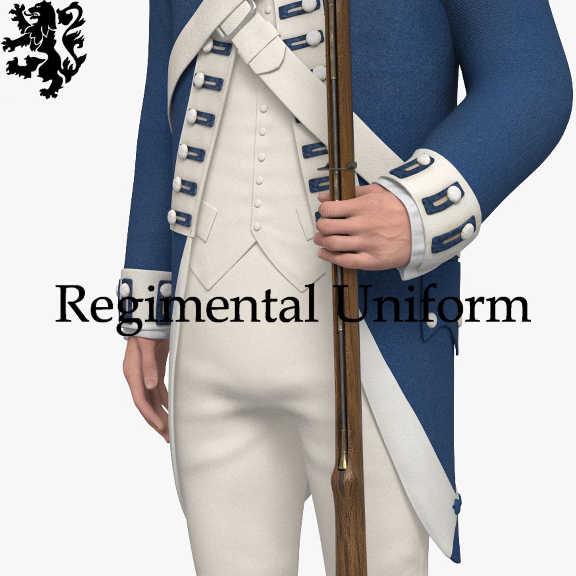 18th Century American Soldier Jacket: Blue Wool Revolutionary War Coat ...