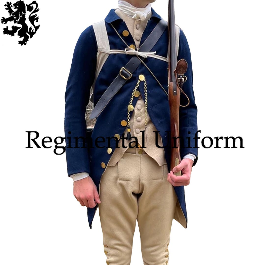 Colonial Navy Blue Wool Frock Coat - Revolutionary War Reproduction - Etsy