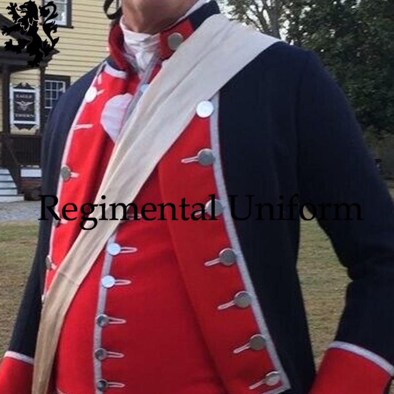 Navy Blue Wool Colonial War Uniform: 18th Century Military Hussar Coat ...