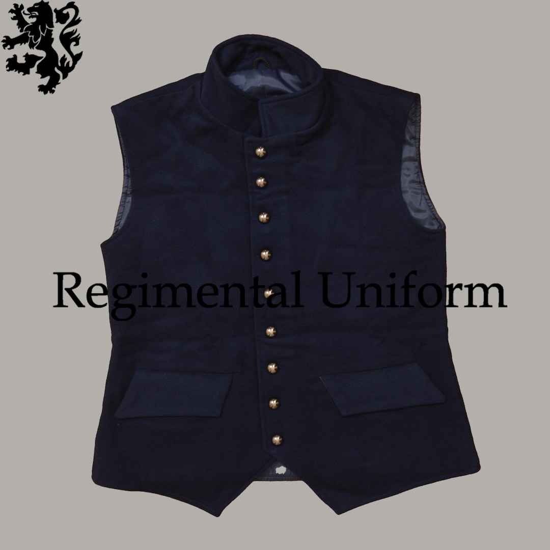 18th Century Waistcoat: Revolutionary War Navy Blue Wool Vest - Etsy