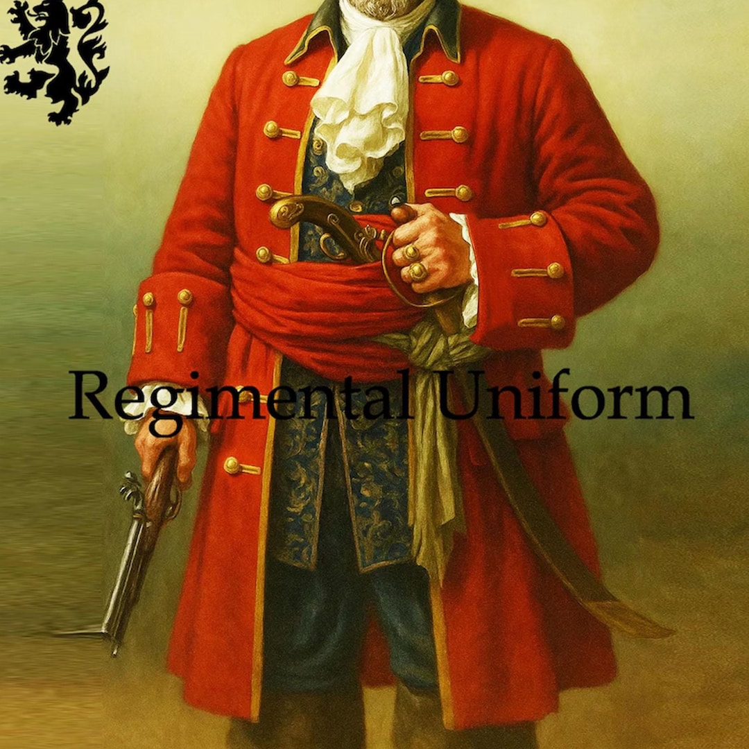 Red Wool Pirate Captain Coat: Historical Jack Sparrow Cosplay Costume ...