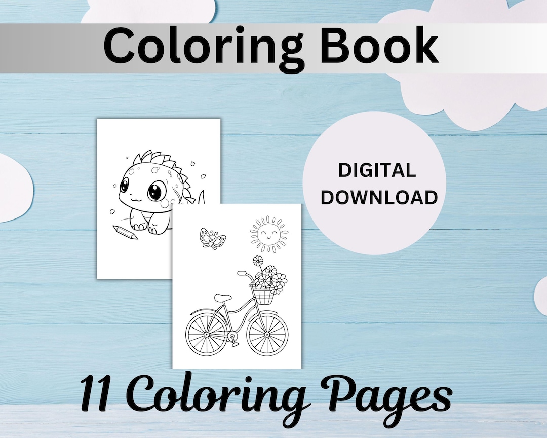 Printable Coloring Book, Coloring Book for Kids and Adults, Animal ...