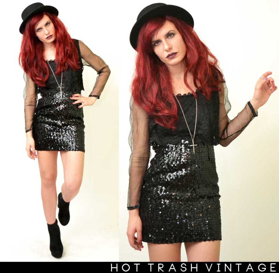 SALE: Night Stalker Lace & Sequins Body-con Mini Dress - Etsy