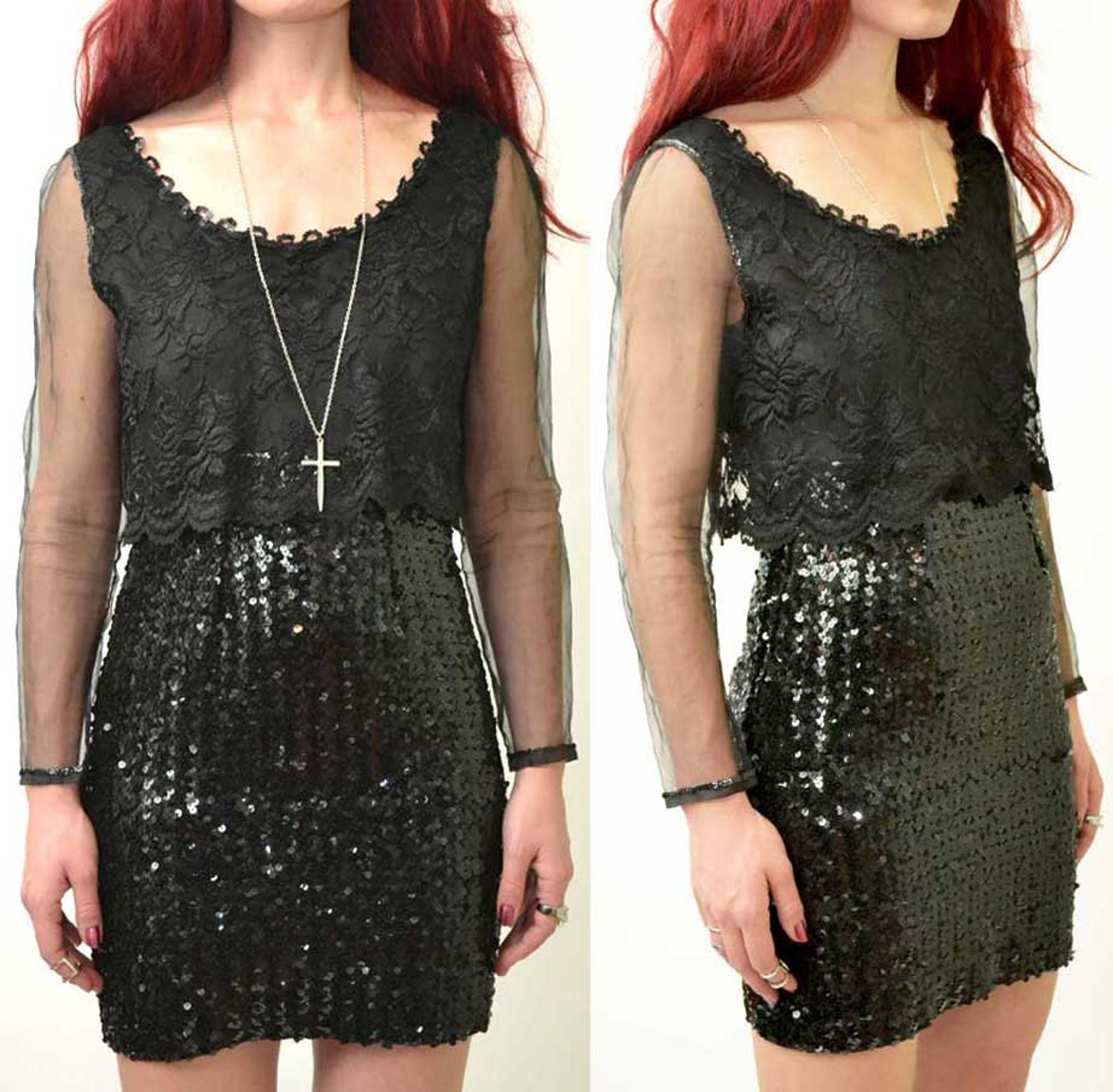 SALE: Night Stalker Lace & Sequins Body-con Mini Dress - Etsy