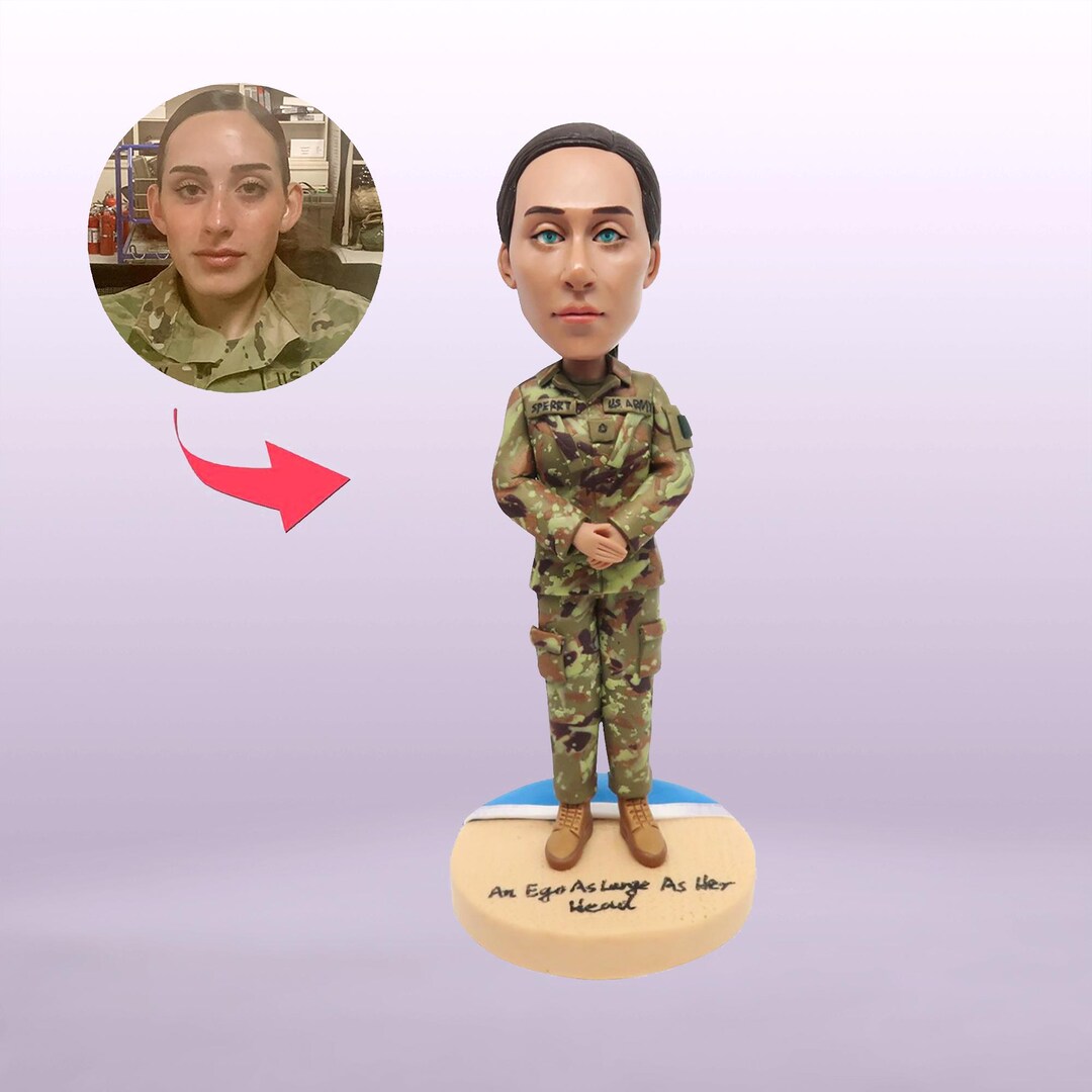 Custom Female Soldier Bobblehead -personalized Bobblehead -personalized ...