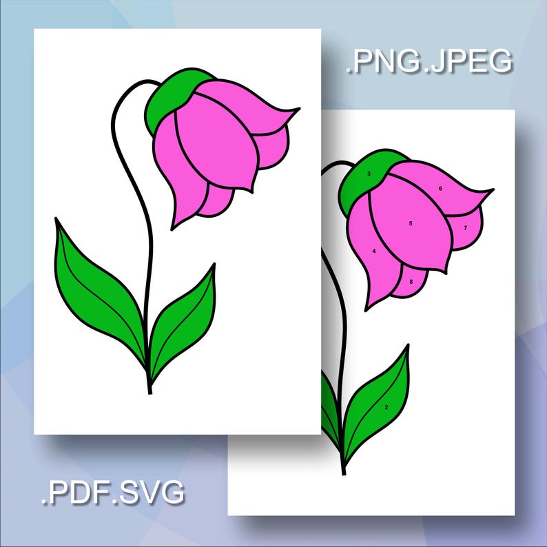 Stained Glass Patterns Tulip – Glass Ornament, Flower Panel, Glass Art ...