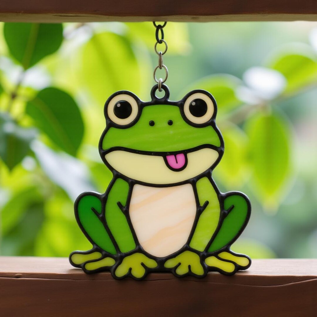 Frog Stained Glass Pattern, Animal Suncatcher Template (PDF, SVG, PNG ...