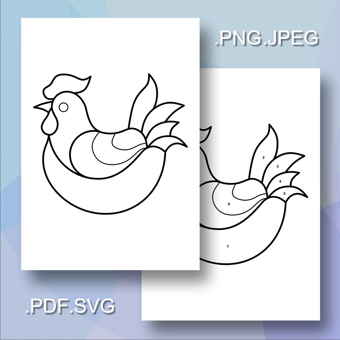 Chicken Suncatcher Stained Glass Pattern, Farmhouse Kitchen Decor (pdf ...