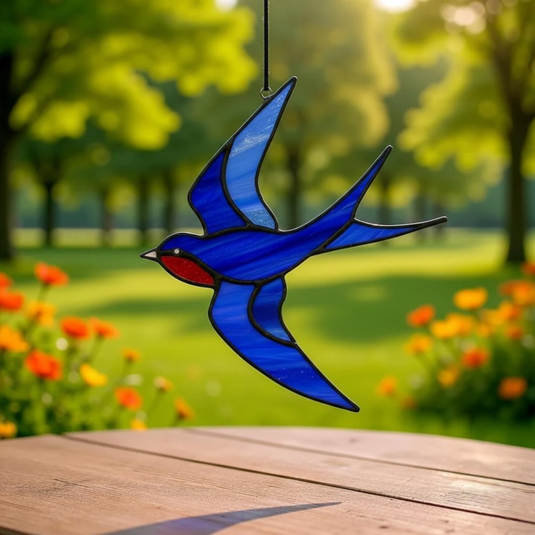 Swallow Bird Stained Glass Pattern – Suncatcher Digital Download (pdf ...