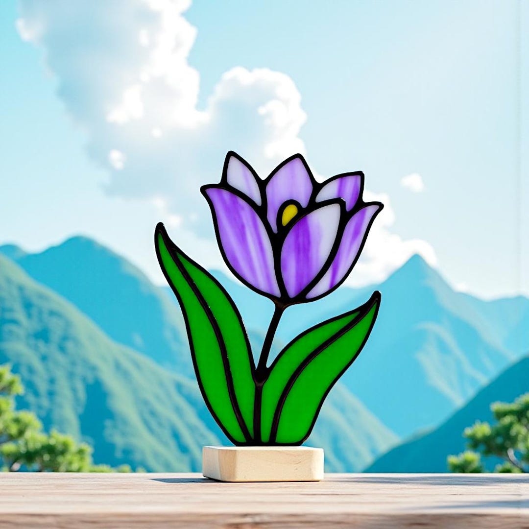 Stained Glass Pattern Tulip – Suncatcher, Flower, Floral, Glass Art ...