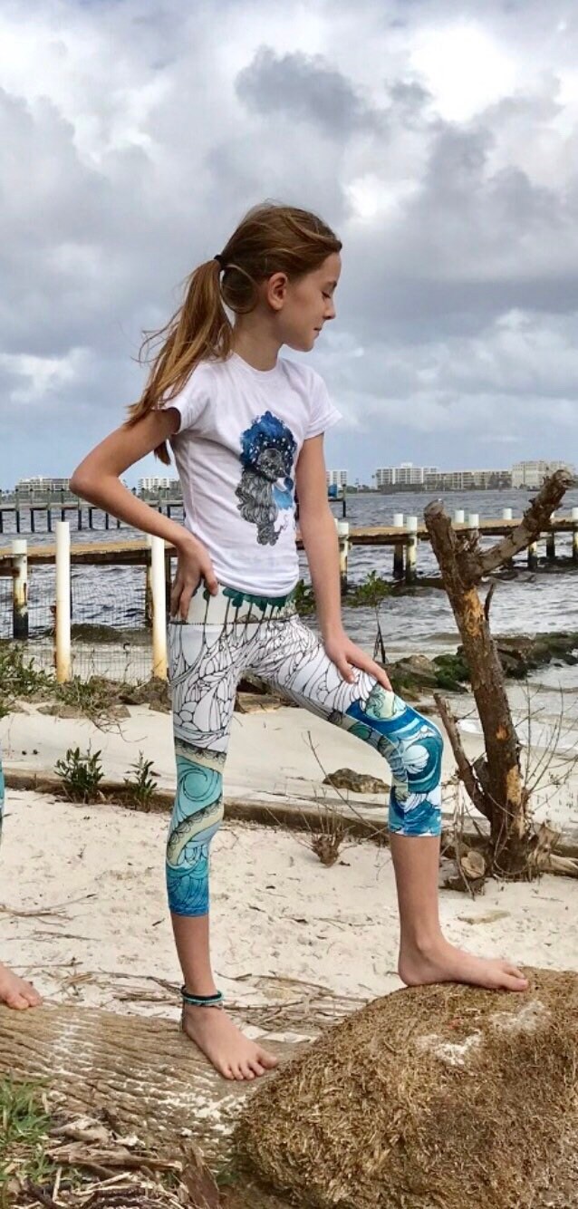 Girls Yoga Pants in "leviathan's Roots" Design - Etsy