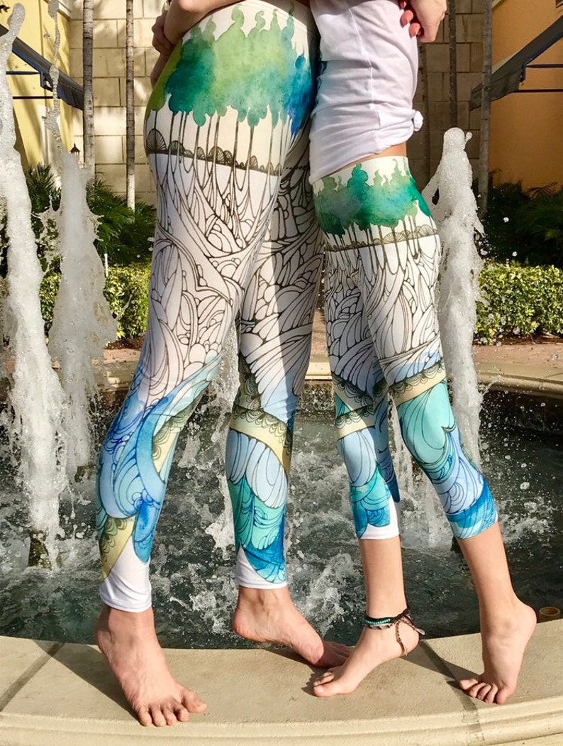 Girls Yoga Pants in "leviathan's Roots" Design - Etsy