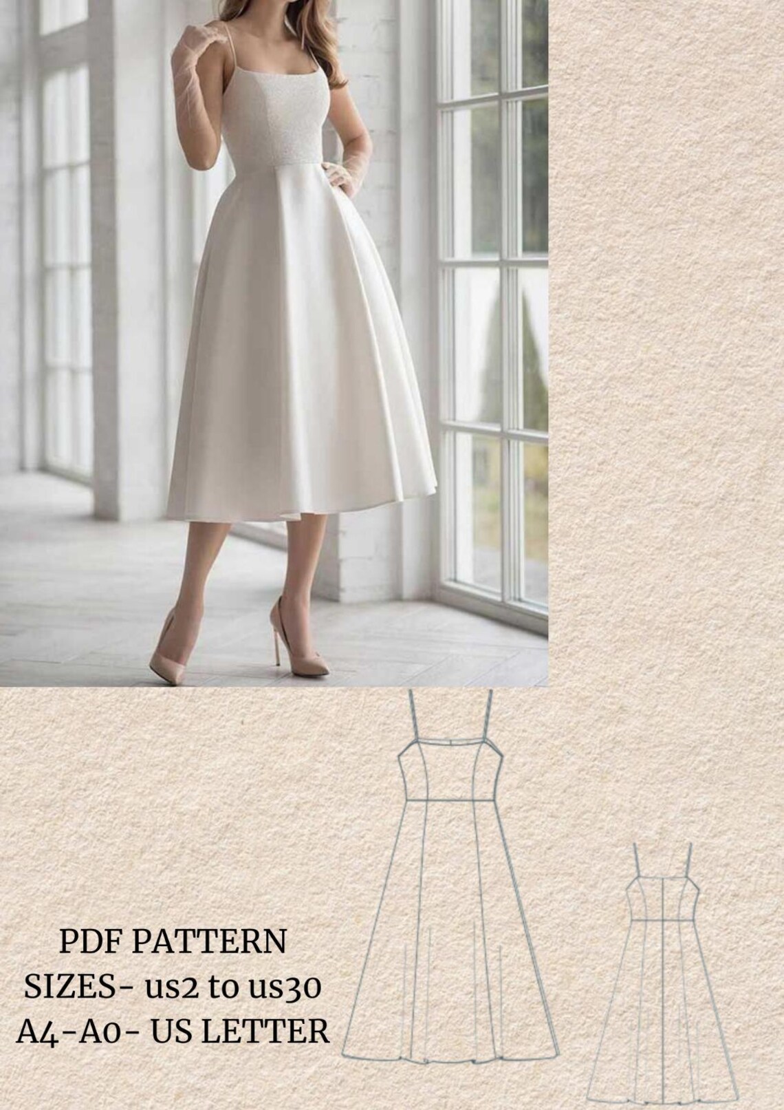 Summer Bridal Dress Pattern,prom Bridal Gown Pattern,a-line Modern ...