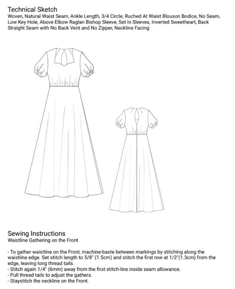 Puff Sleeve Maxi Wedding Guest Dress Sewingpattern,ball Gown Pattern ...