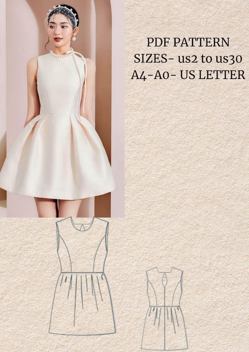 Dress Pattern - Basic Nightdress & Linen Mini Dress Patterns, Petite ...