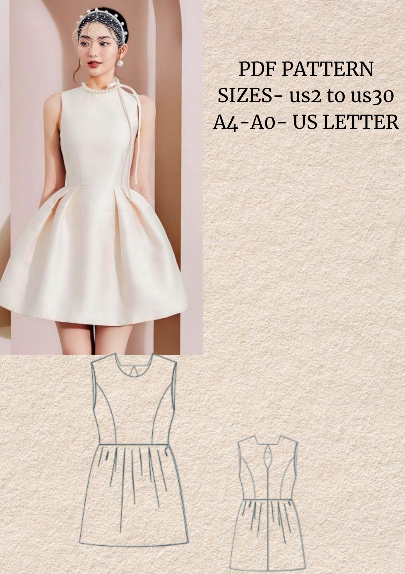 Dress Pattern - Basic Nightdress & Linen Mini Dress Patterns, Petite ...