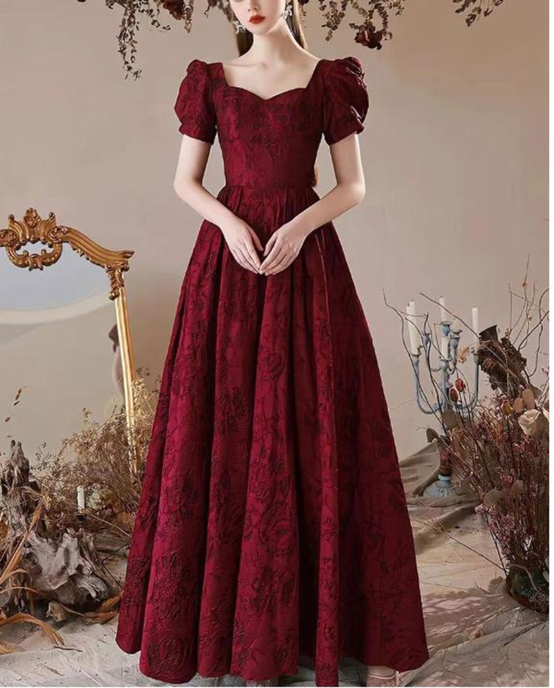 Puff Sleeve Maxi Wedding Guest Dress Sewingpattern,ball Gown Pattern ...