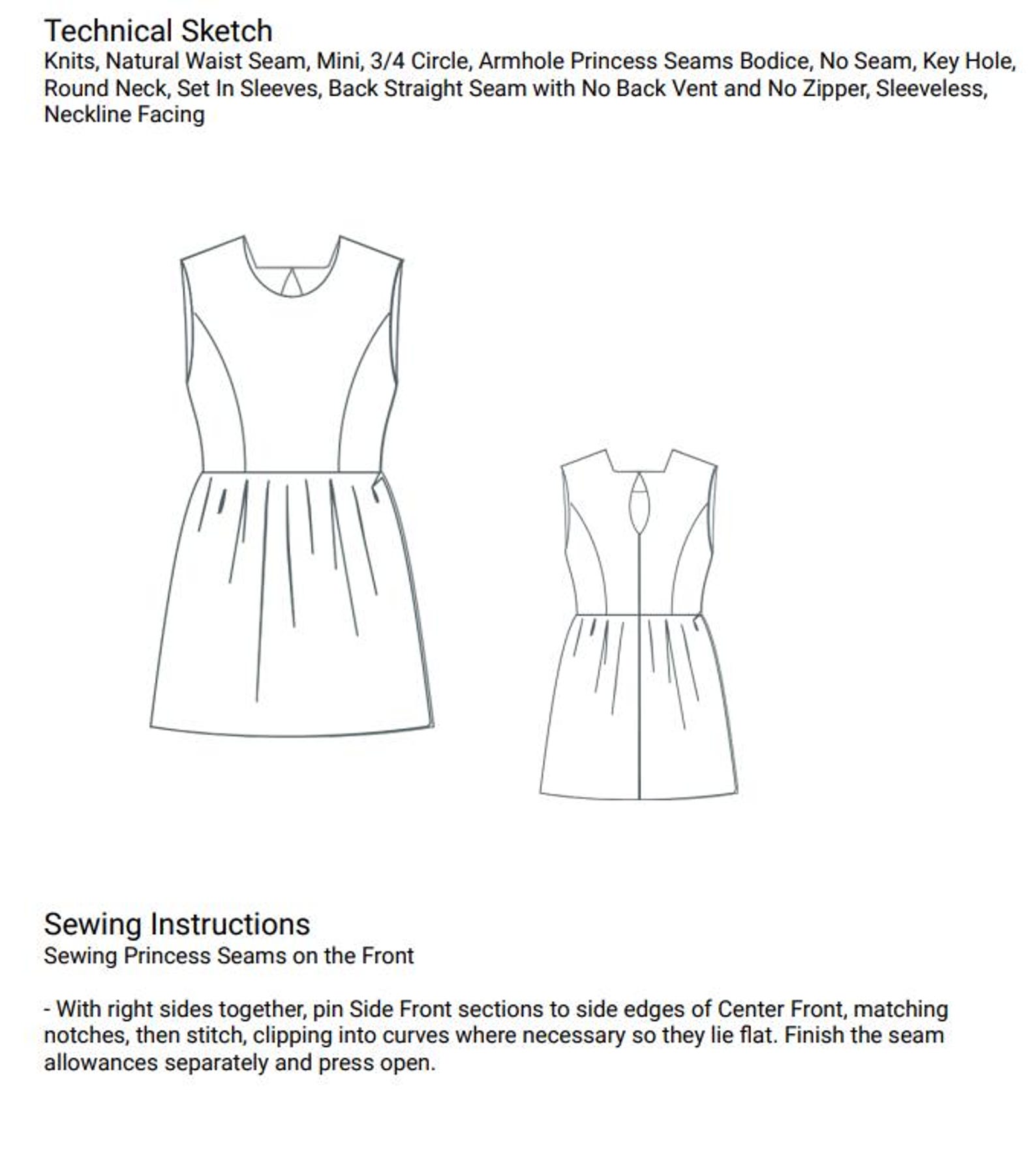 Dress Pattern - Basic Nightdress & Linen Mini Dress Patterns, Petite ...