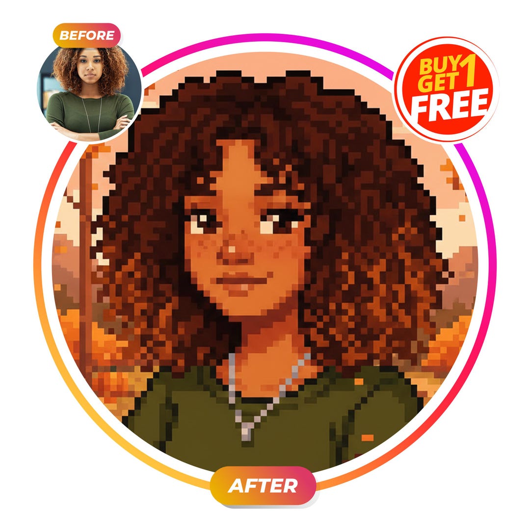 Custom Pixel Art PFP Portrait From Photo Personalized Seasonal Avatar ...