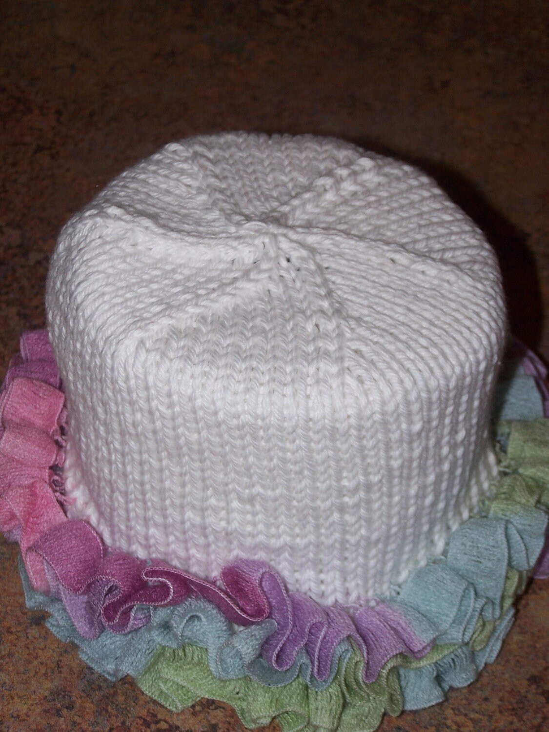 White Ruffled Baby Hat - Etsy