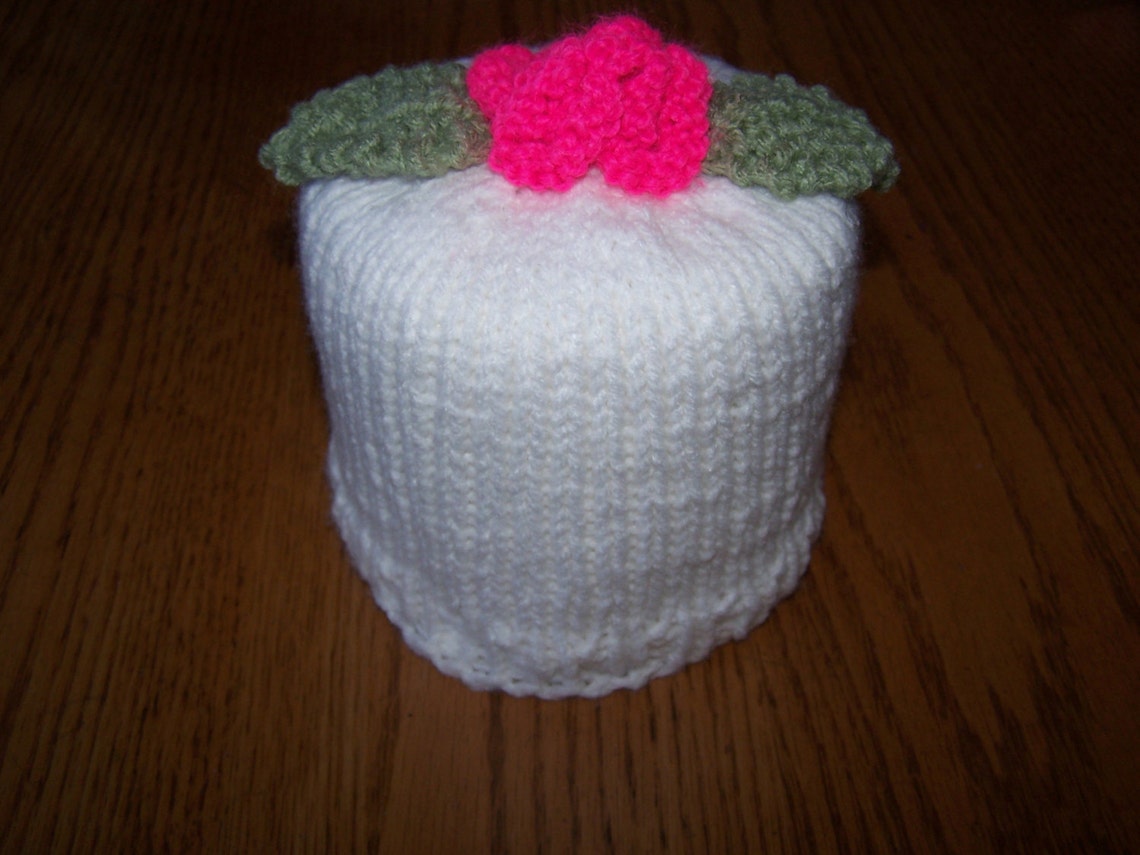 Knitted Hot Pink Flower Top Hat - Etsy