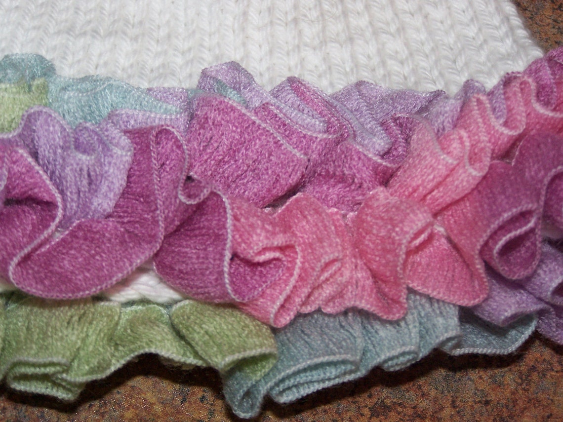 White Ruffled Baby Hat - Etsy