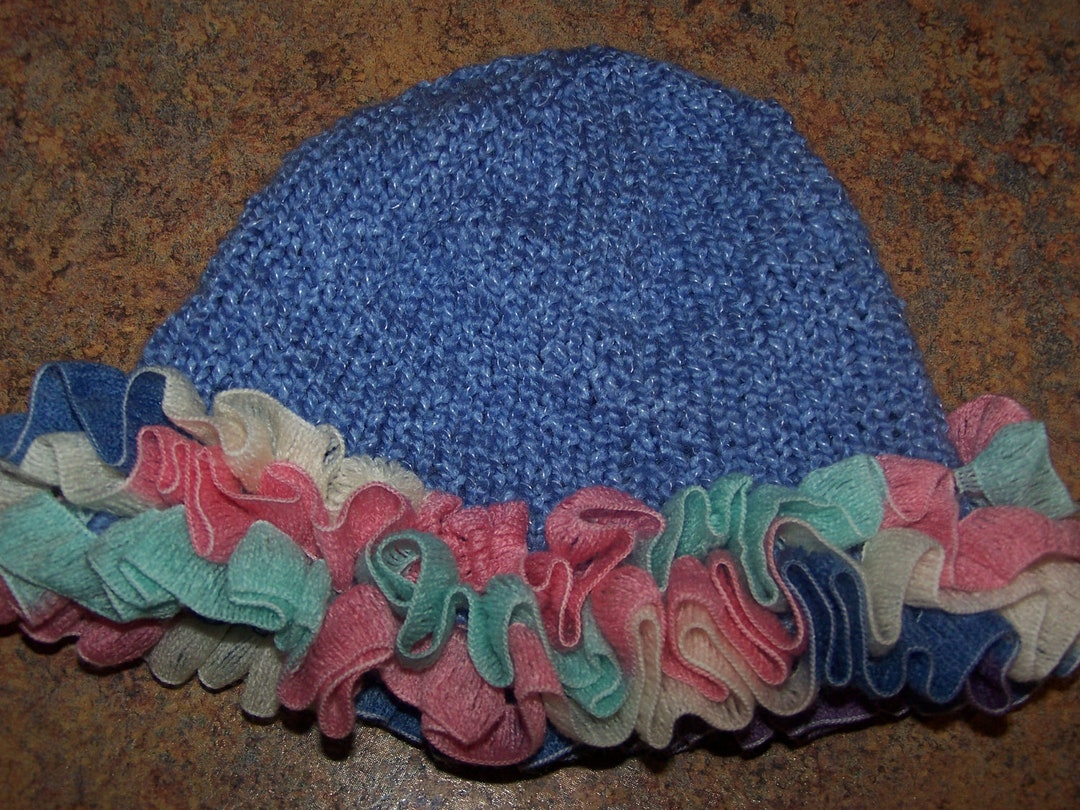 Blueberry Ruffled Baby Hat - Etsy