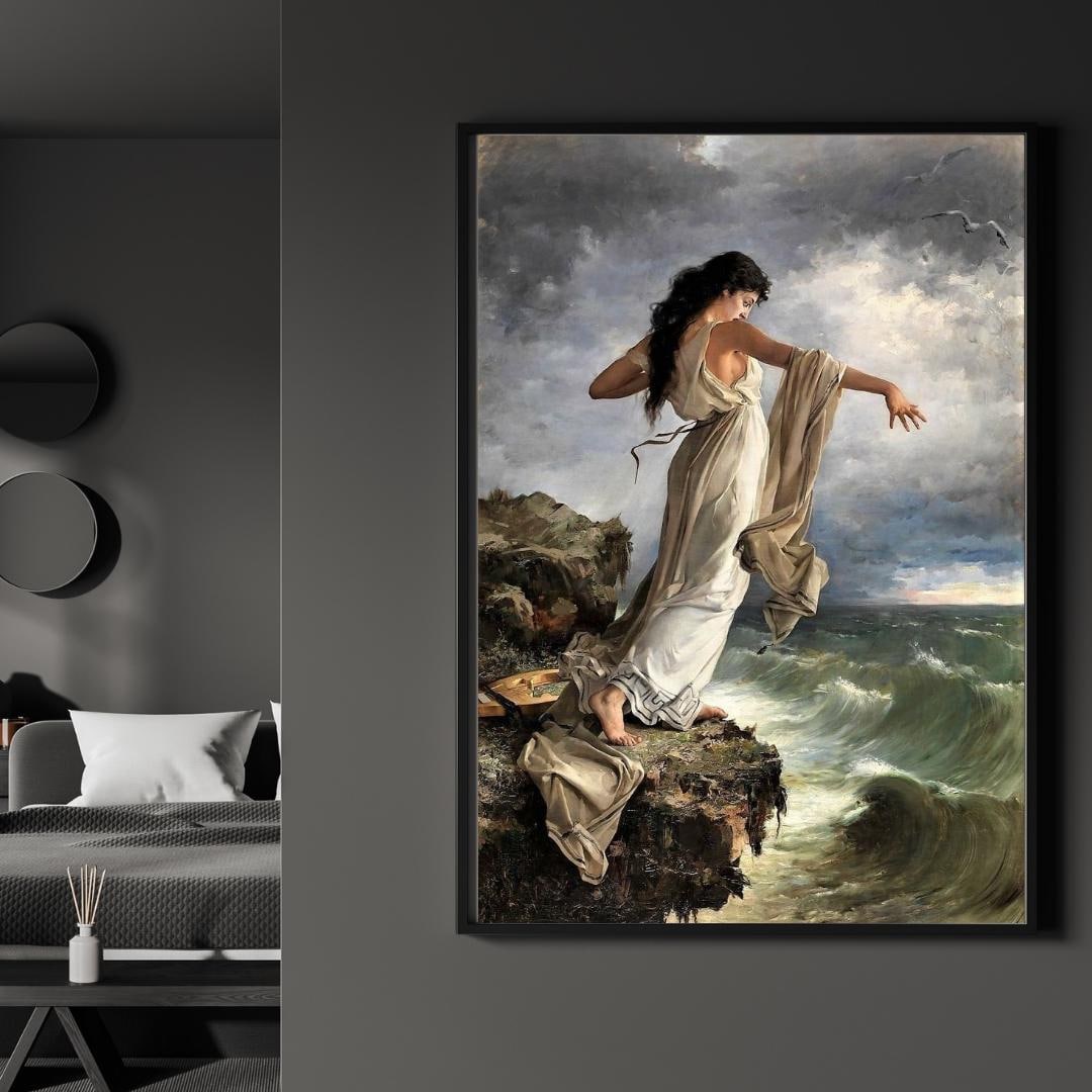 Sappho Leaping Into the Sea Gustave Moreau Wall Art, Vintage Ready to Hanging, Vintage Large ...