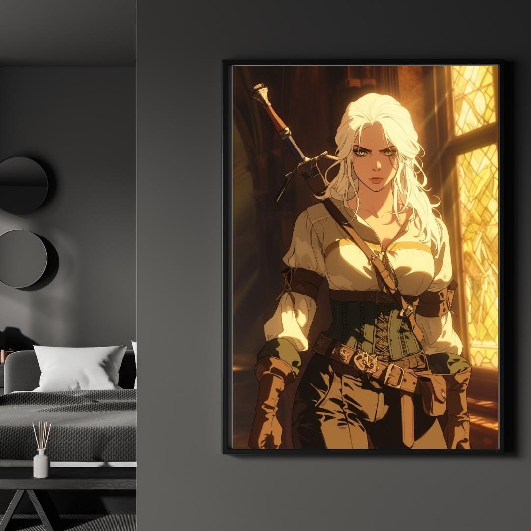 The Witcher Ciri Illustration Wall Art, Ciri Poster, the Witcher ...