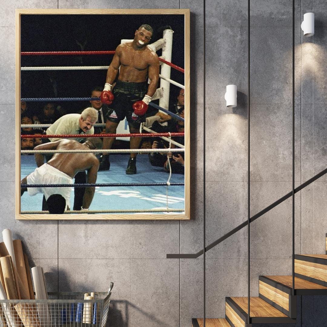 Mike Tyson Wall Art, Iron Mike Tyson Wall Art, Mike Tyson Ring Frame ...