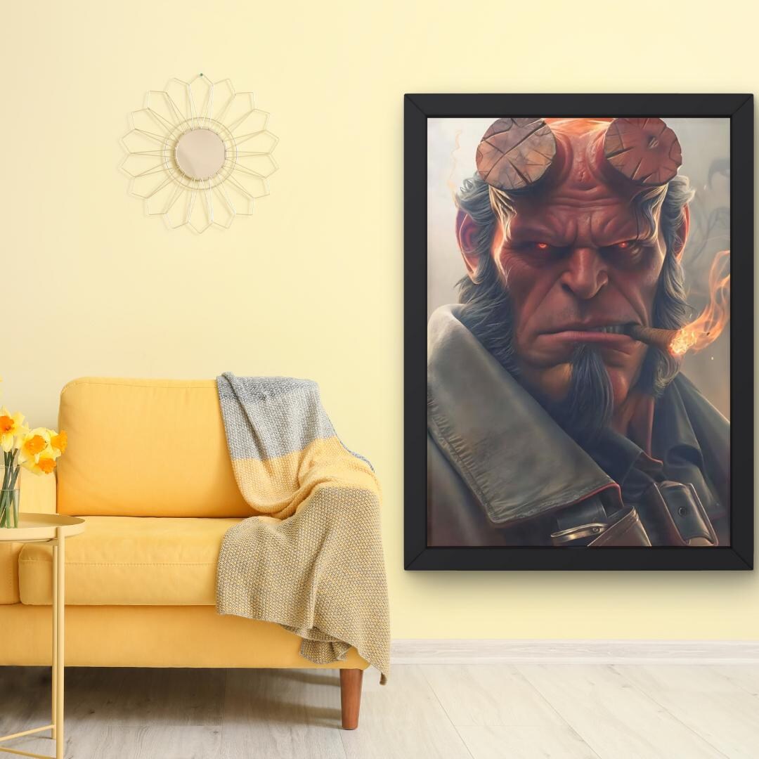 Hellboy Illustration Wall Art, Marvel Illustration Ready to Hanging ...