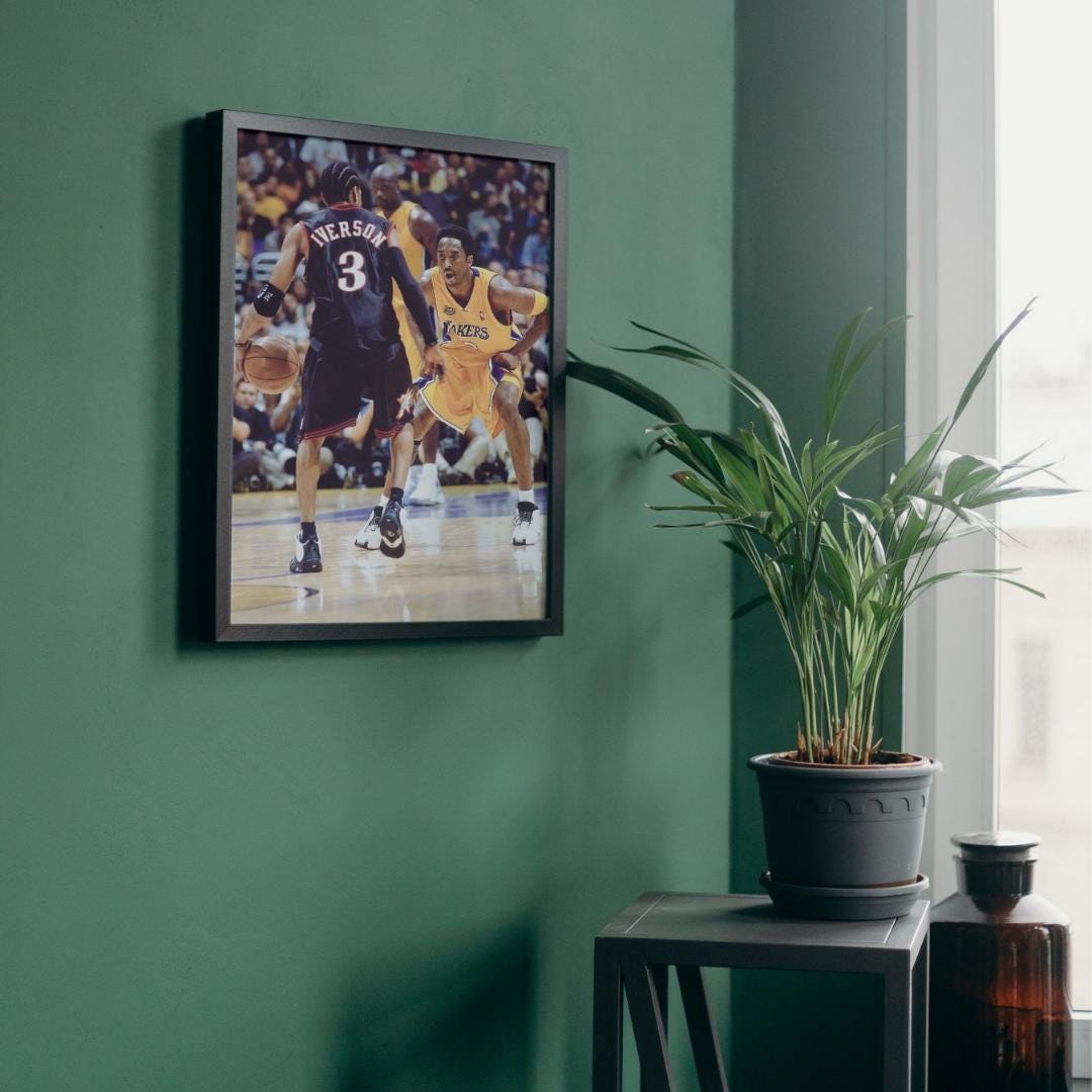 Kobe Iverson Meme Wall Art, Dennis Rodman Flying Poster, Sports Wall ...