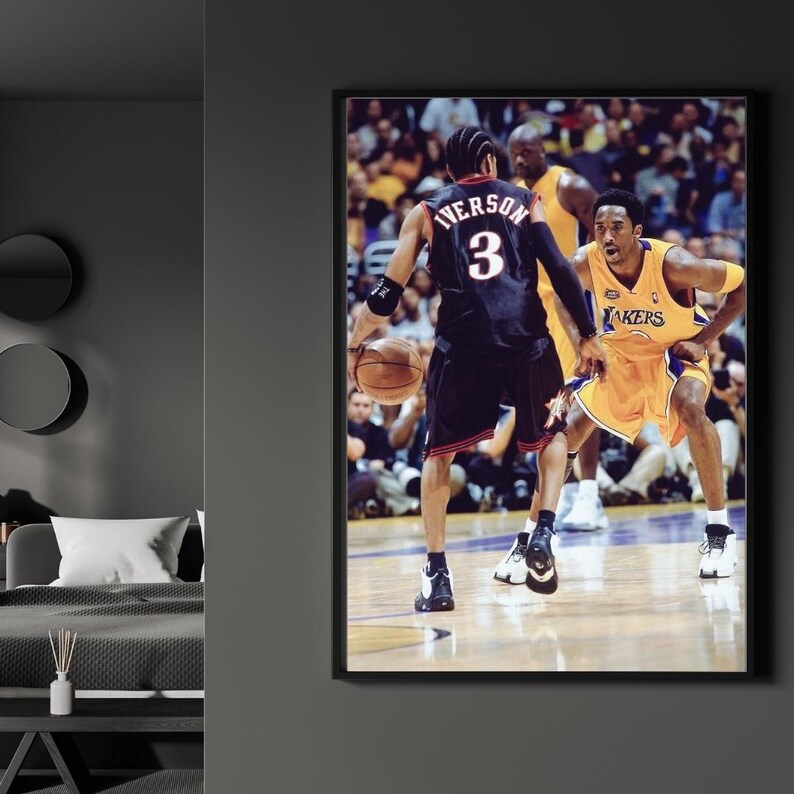Kobe Iverson Meme Wall Art, Dennis Rodman Flying Poster, Sports Wall ...