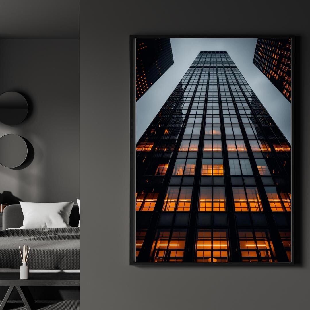 Skyscraper Wall Art, Skyscraper Art Ready to Hang, Abstract Poster ...