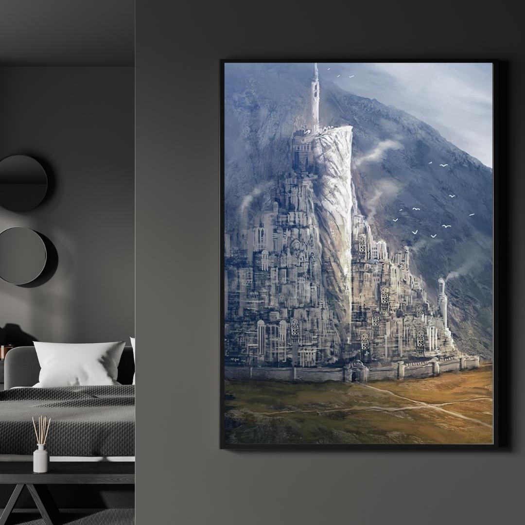 Gondor Illustration Wall Art, Lotr Illustration Wall Art, Gondor Large ...