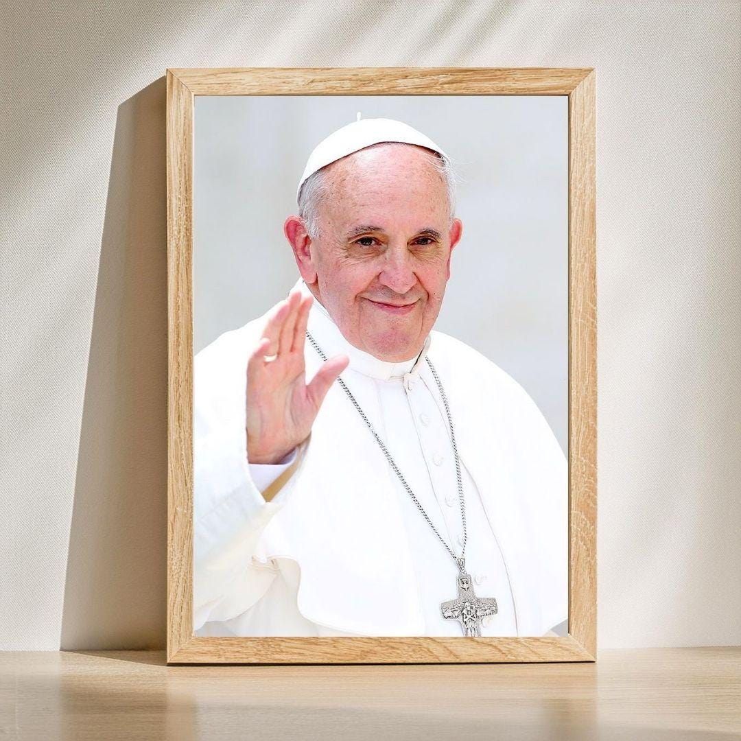 Pope Francis Wall Art, Gpope Francis Poster, Pope Francis Wall Decor ...