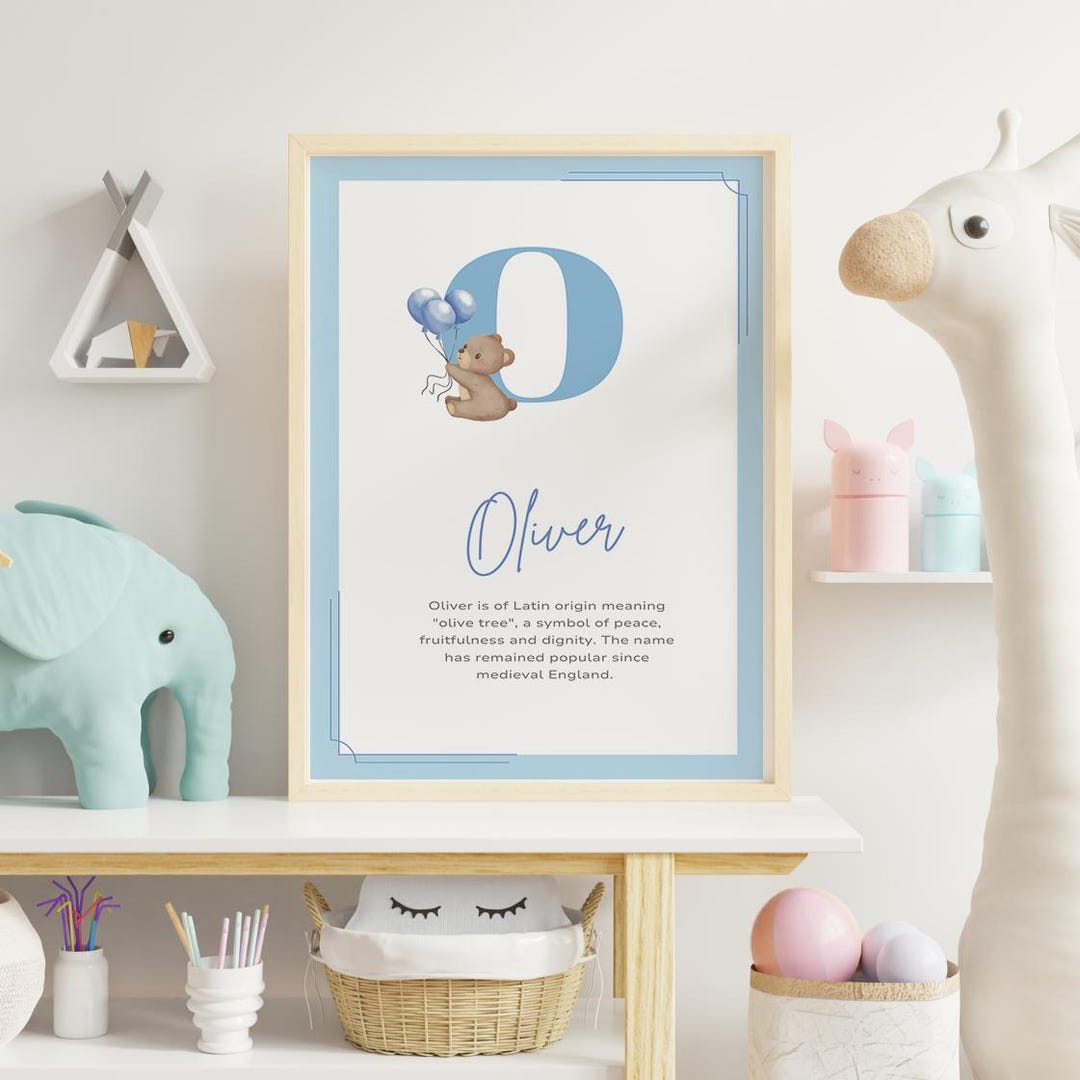 Oliver Name Print, Multiple Colour Options, Nursery Decor - Etsy