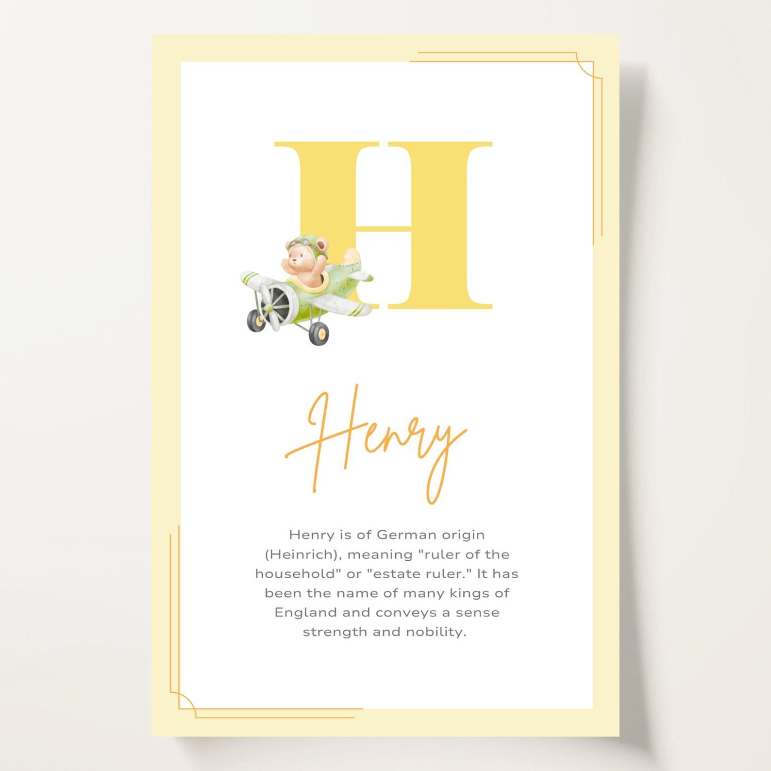 Henry Name Print, Multiple Colour Options, Nursery Decor - Etsy