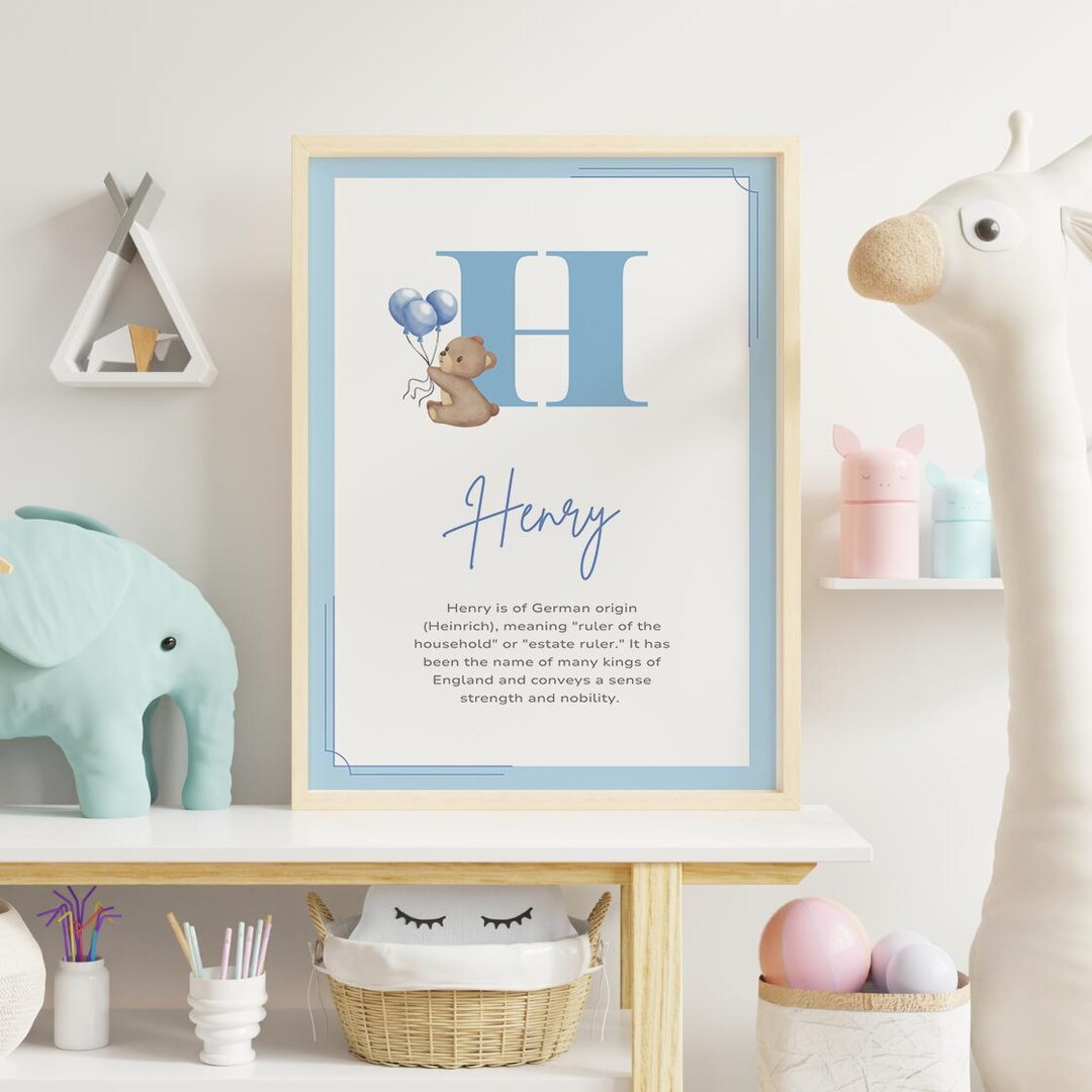 Henry Name Print, Multiple Colour Options, Nursery Decor - Etsy