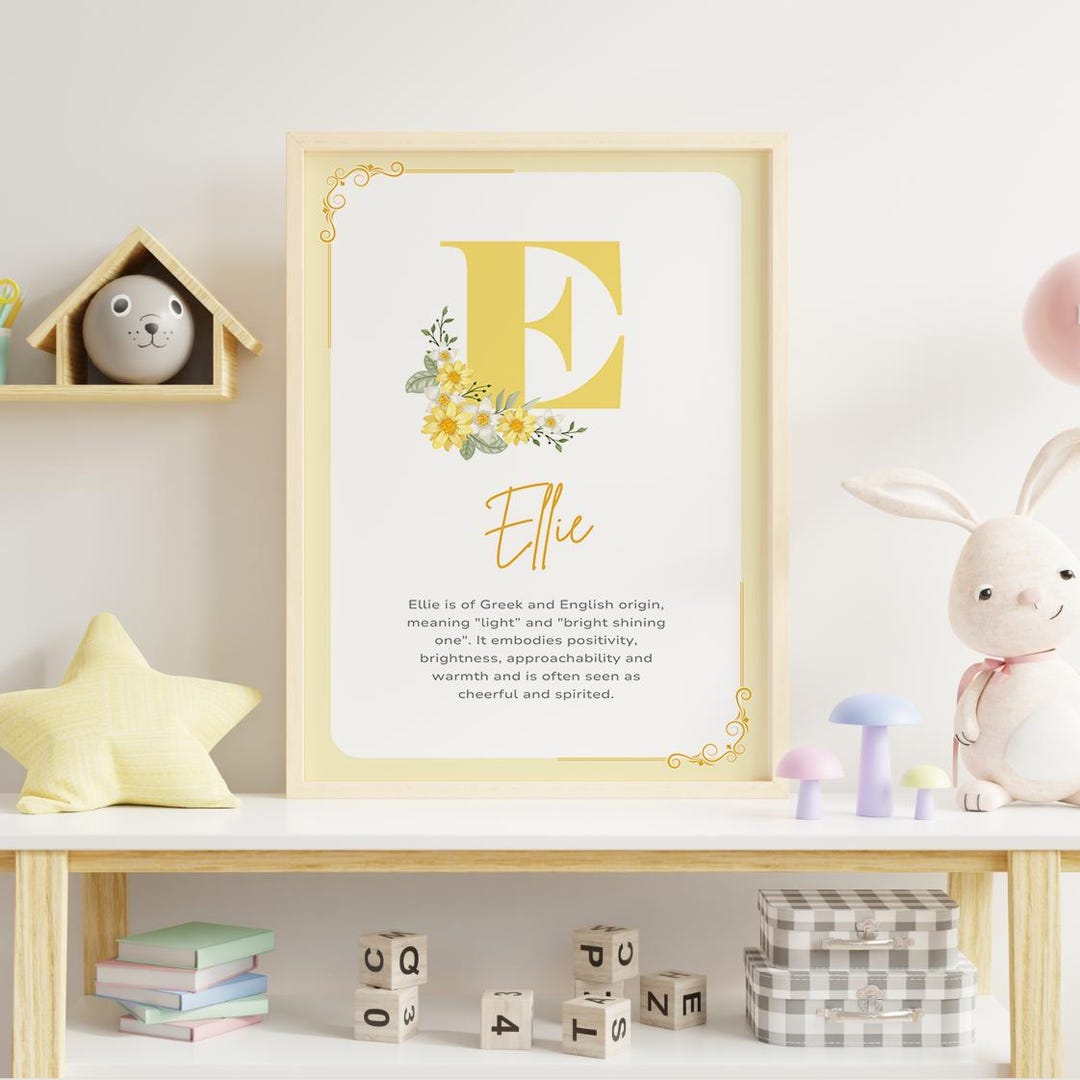 Ellie Name Floral Print, Multiple Colour Options, Nursery Decor - Etsy