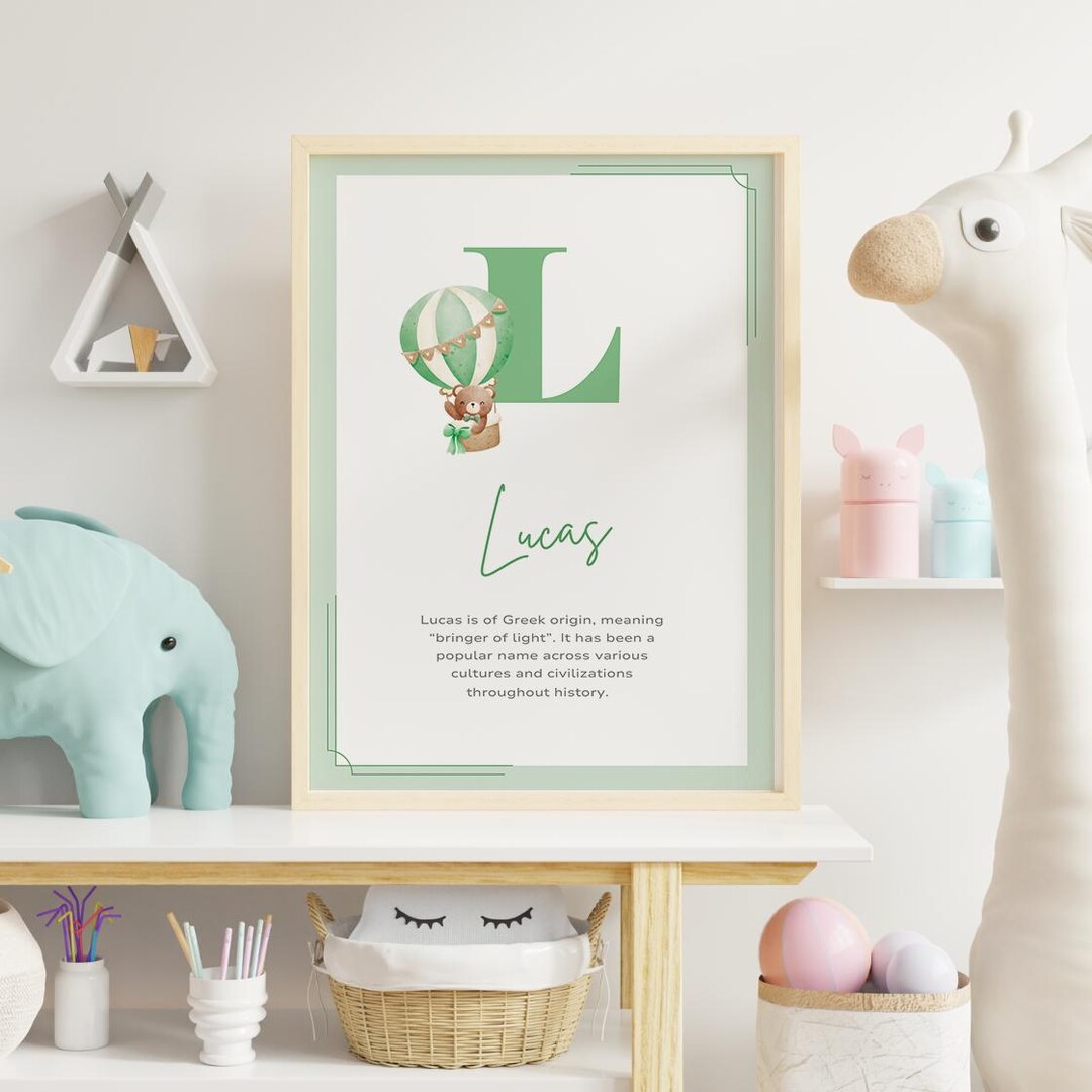 Lucas Name Print, Multiple Colour Options, Nursery Decor - Etsy