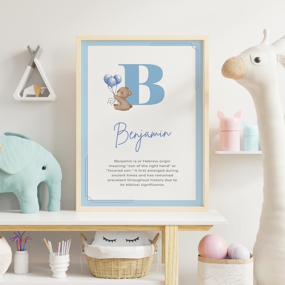 Benjamin Name Print, Multiple Colour Options, Nursery Decor - Etsy