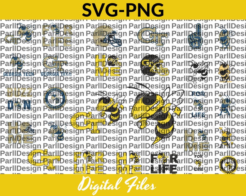 Georgia Tech Svg, Cut File for Cricut Silhouette, SVG Bundle ...
