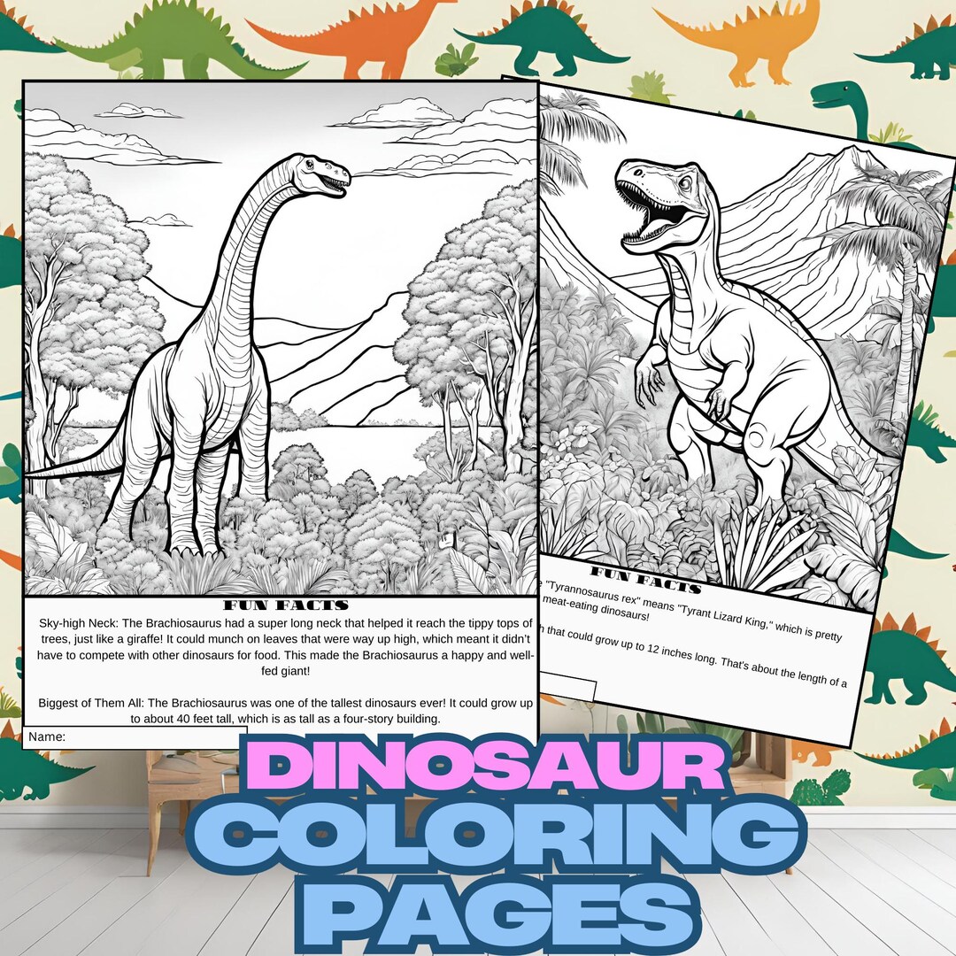 12 Dinosaur Coloring Pages | Printable Kids Activity | Educational Fun ...