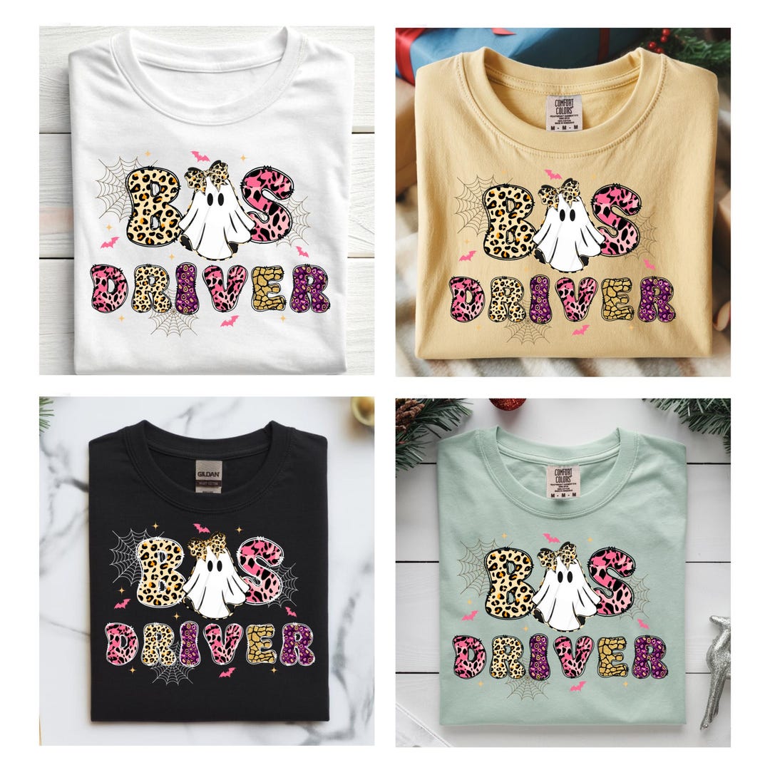 Spooky Bus Driver PNG Bundle: Retro Halloween Teacher Design (digital ...