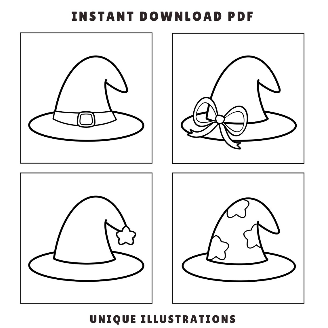 Magical Witch Hats: A Halloween Coloring Adventure | Enchanting Line ...