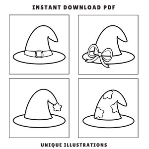 Magical Witch Hats: A Halloween Coloring Adventure | Enchanting Line ...