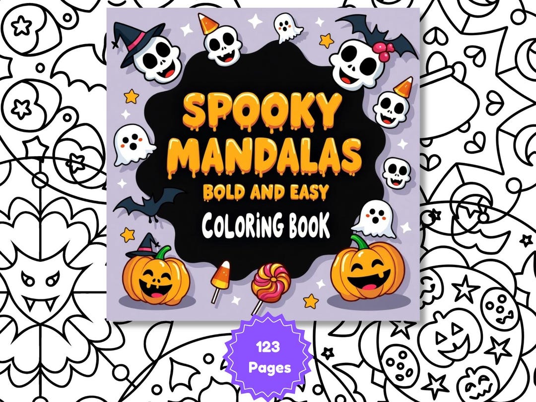 Spooky Halloween Mandalas Coloring Book: Gothic, Witchy, and Skull ...